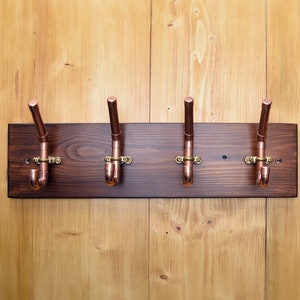 Copper Coat Hook Plaque, Towel Hooks Plinth, Mounted Dog Lead Hooks ...