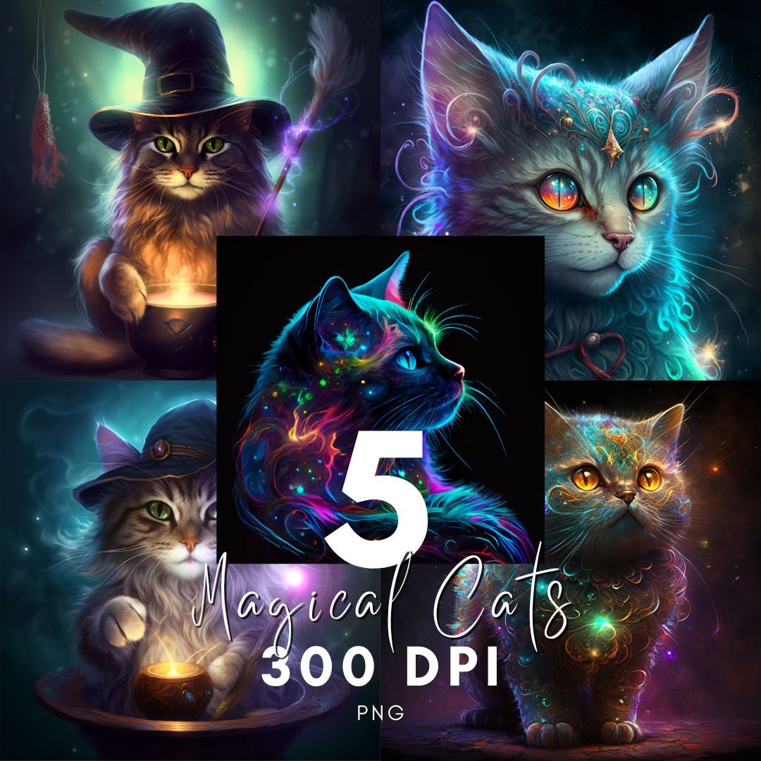 Magical Cats Collection Fantasy Kitty Magic Cat - Etsy