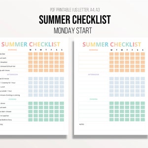 Summer Checklist Planner Printable - Etsy