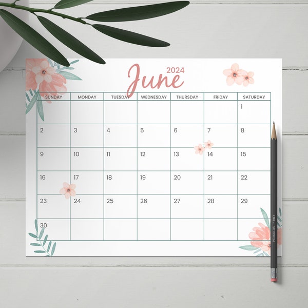 June Calendar - Etsy