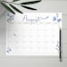 Printable August 2024 Calendar With Blue Flowers, Instant Download - Etsy