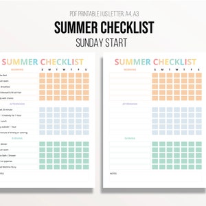 Summer Checklist Planner Printable - Etsy