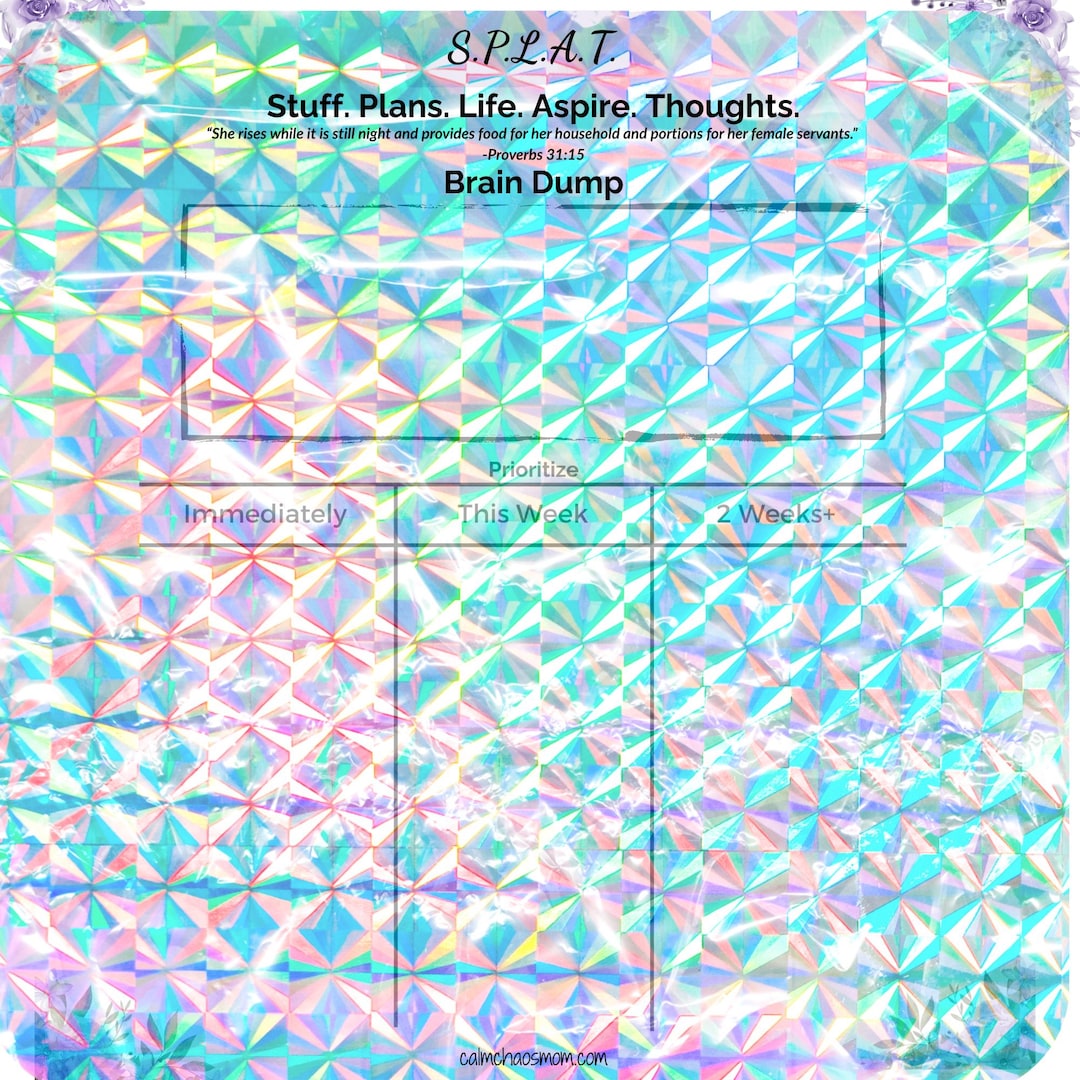 SPLAT Thought Organizer | Brain Dump Planner | Printable Productivity ...