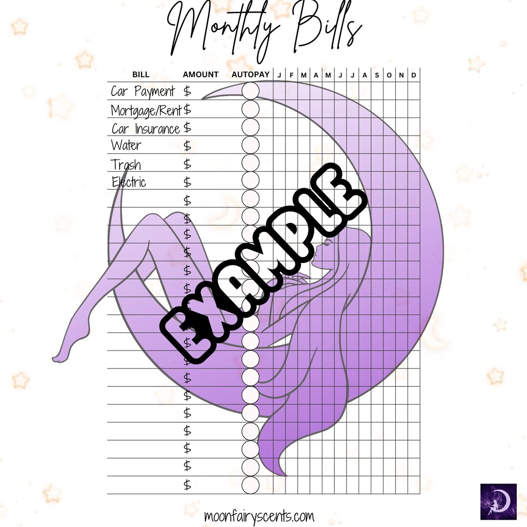 Customizable Monthly Bills Tracker Printable | Budget Planner Page 11.5 ...
