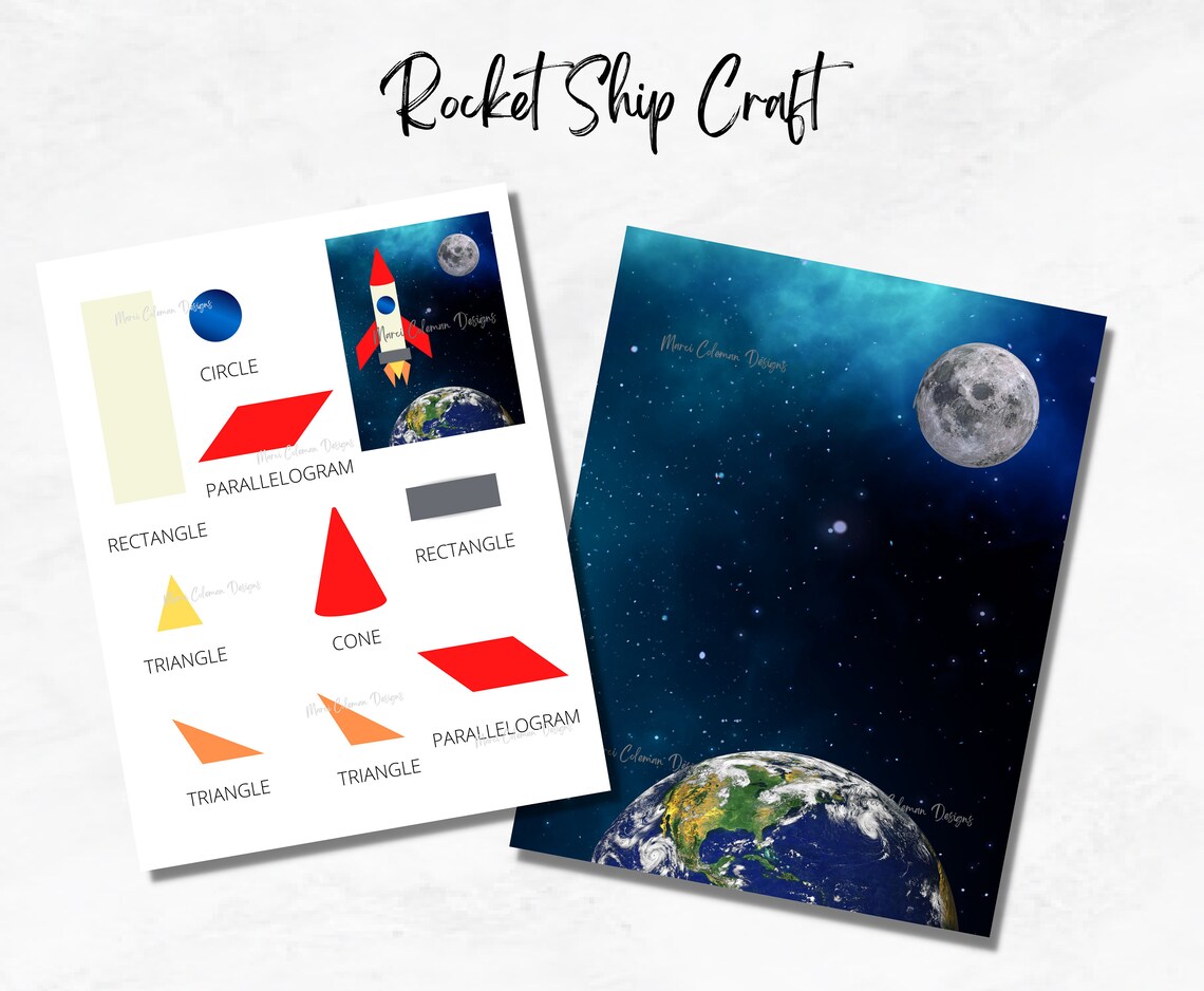 Rocket Ship Craft Build a Spaceship Kids Craft Printable - Etsy