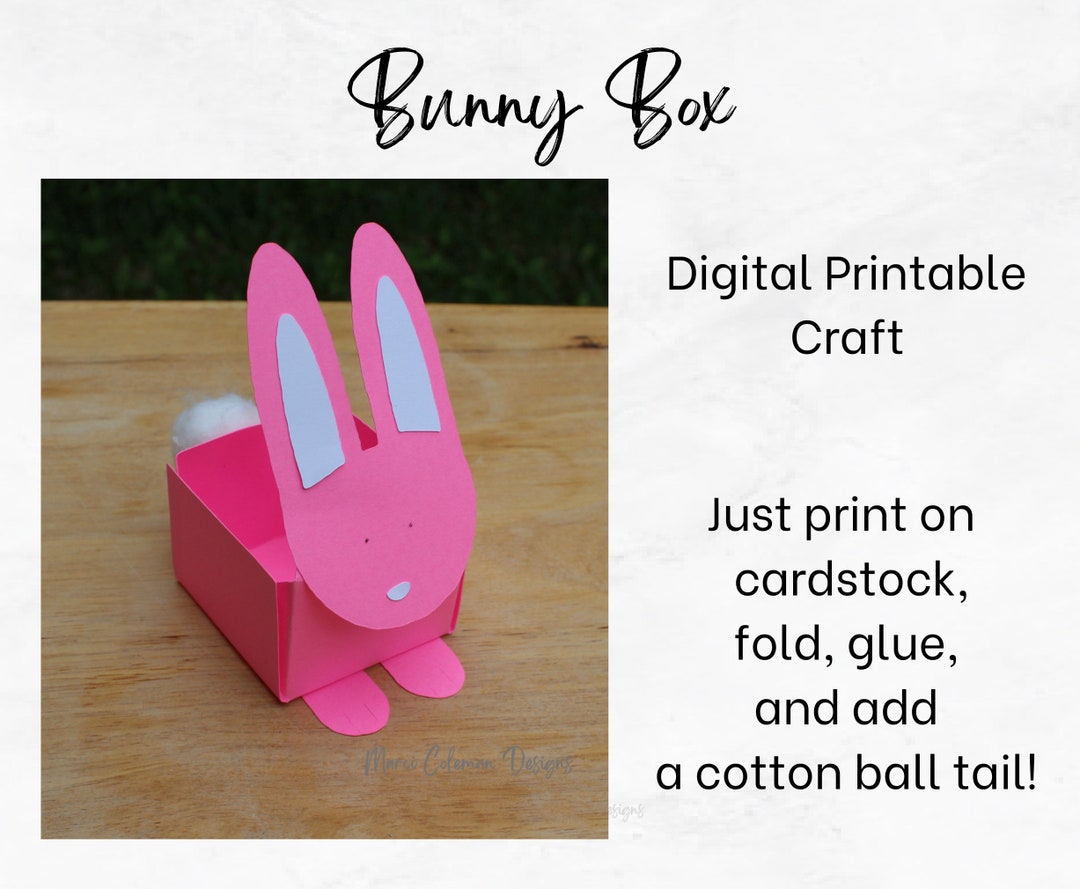 Bunny Box Kids Craft Spring Craft Printable Easter Craft Digital - Etsy