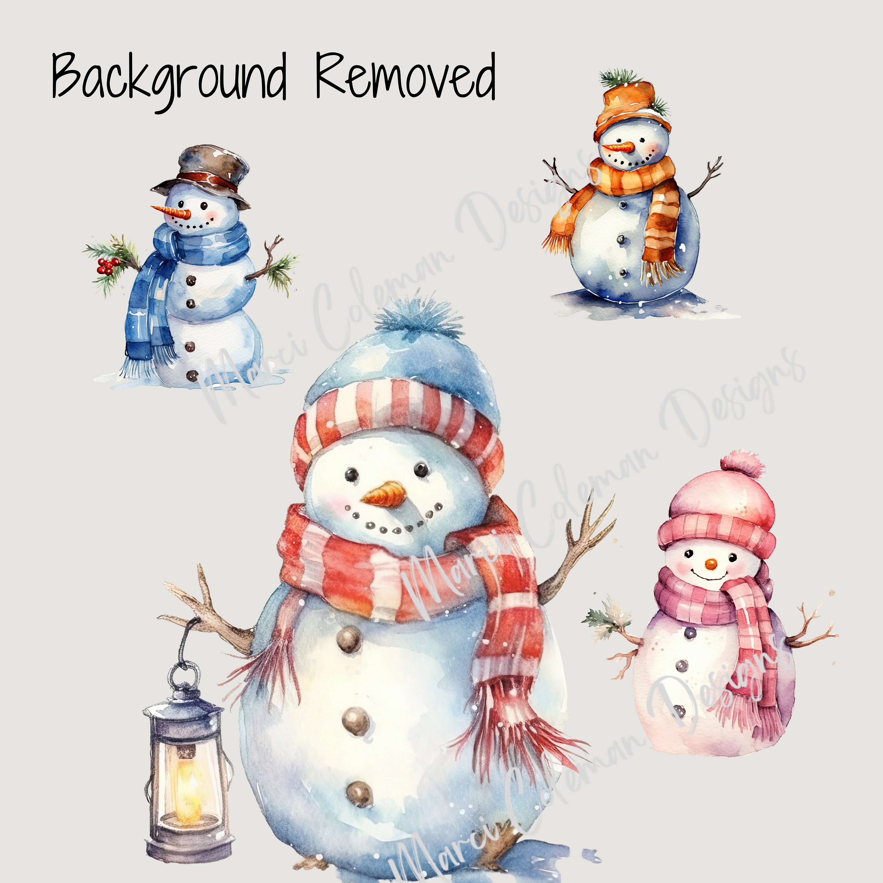 Snowman Clipart Pack 29 High Quality PNG Clip Art File Bundle - Etsy