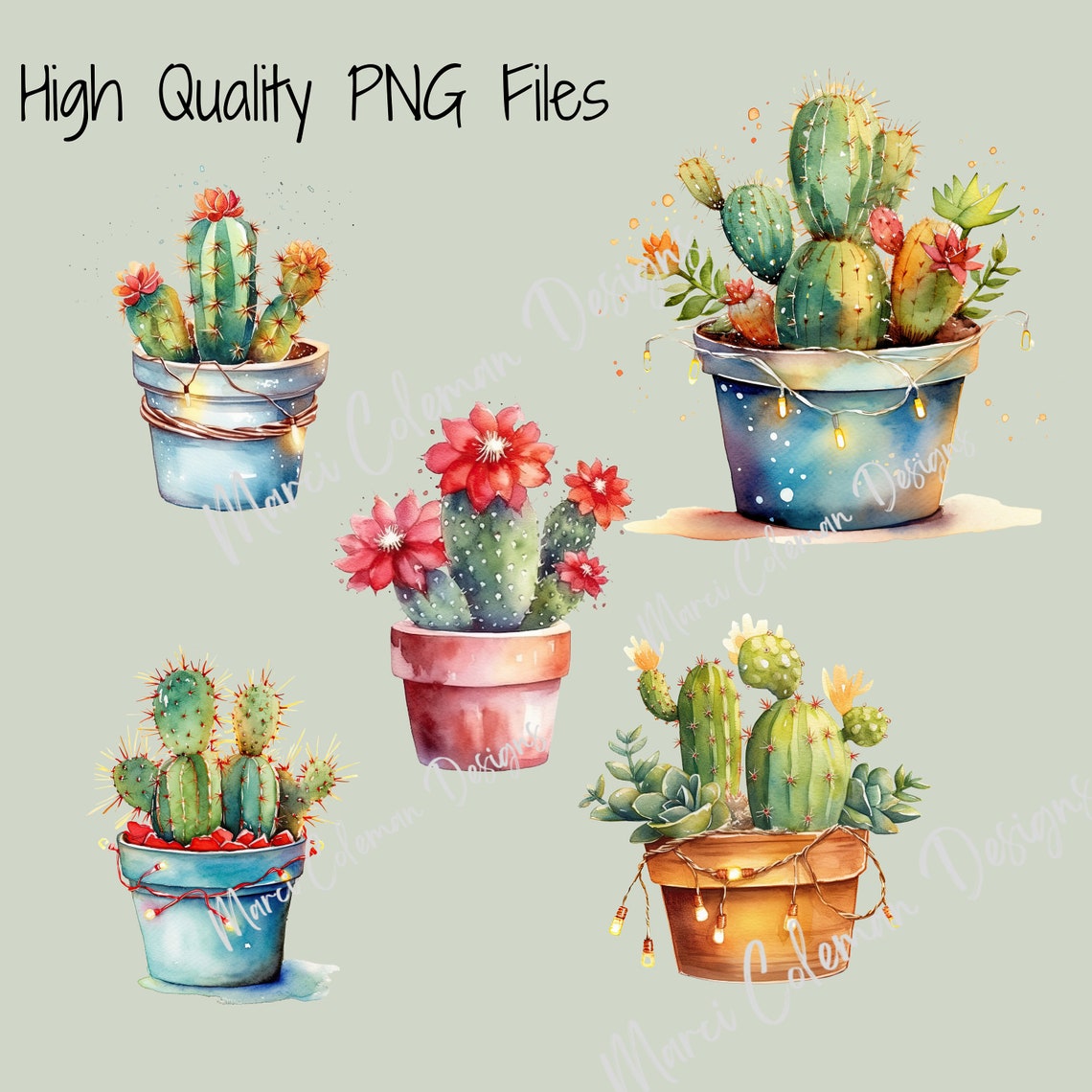 Cactus Clipart Pack | 19 High Quality PNG Clip Art File Bundle - Etsy