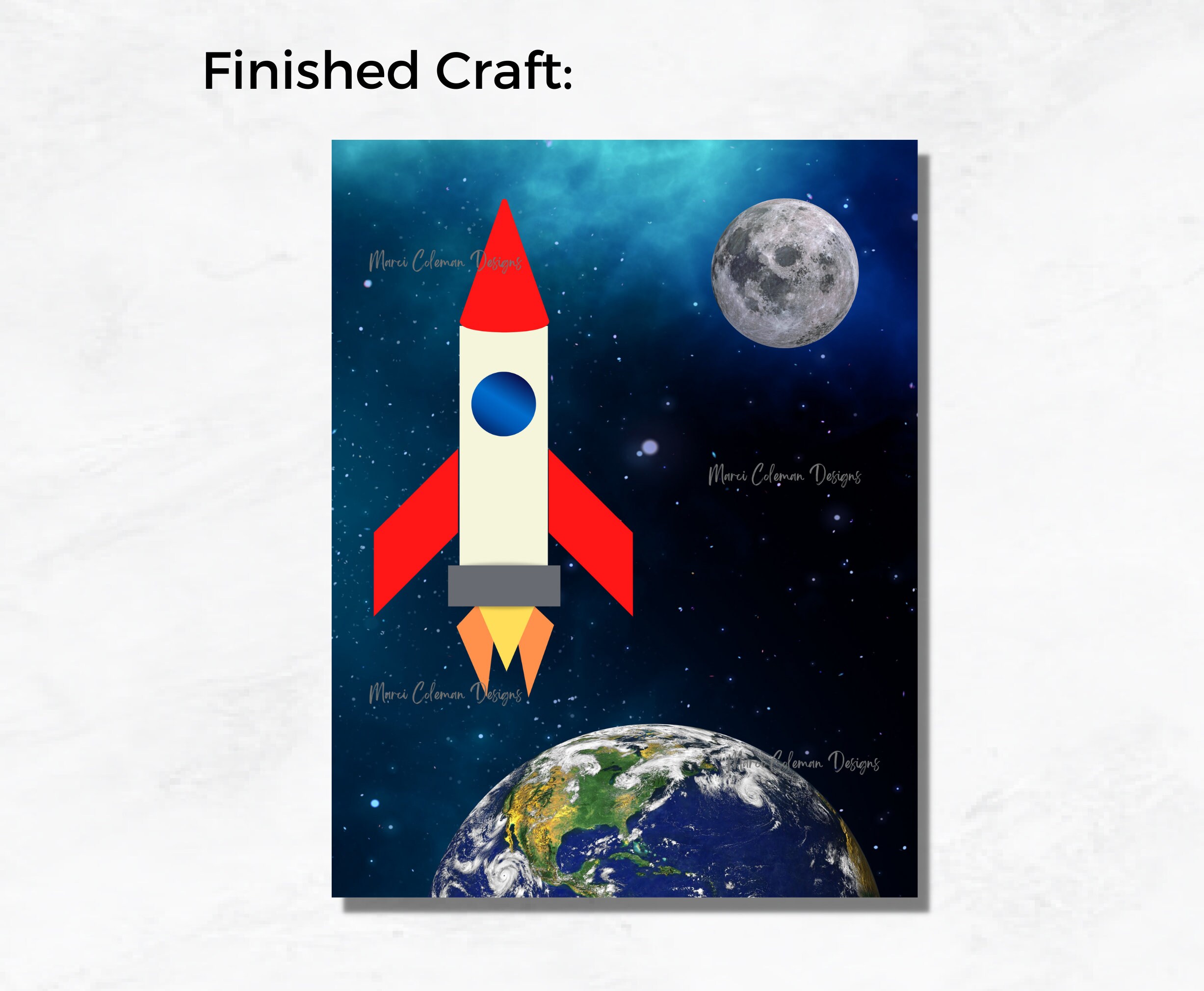 Rocket Ship Craft | Build a Spaceship Kids Craft | Printable Instant ...