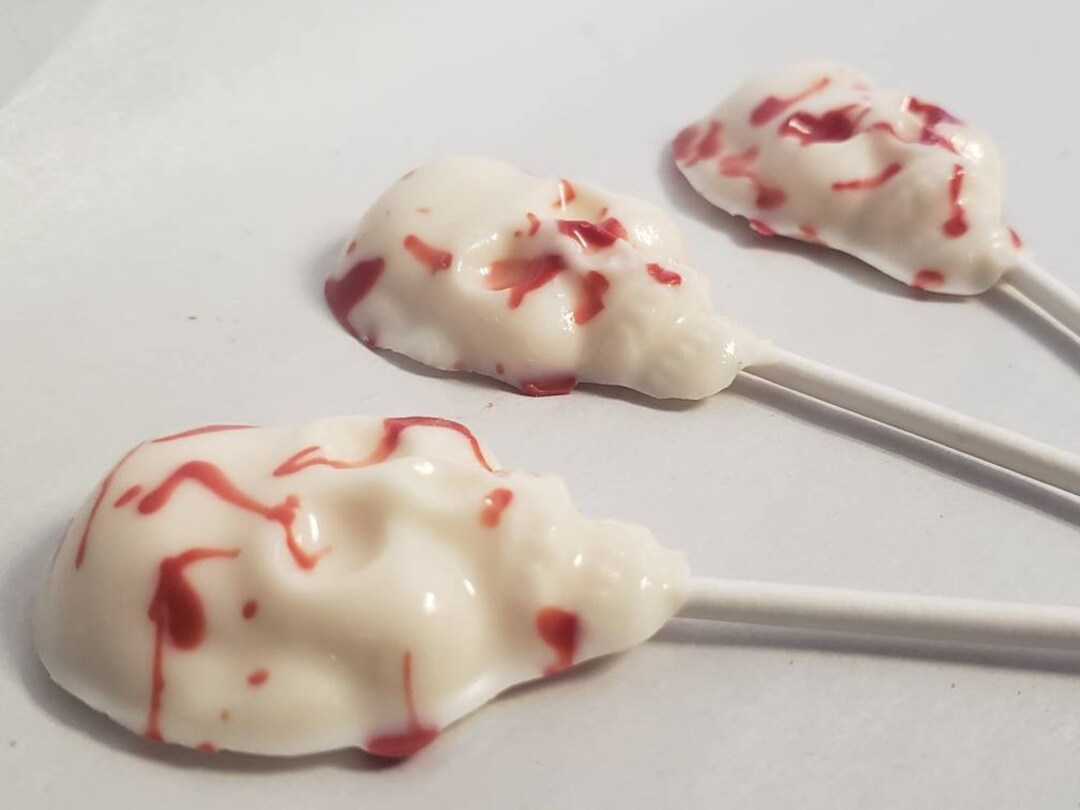 Blood Splatter White Chocolate Skull Molded Candy Melt Lollipop - Etsy