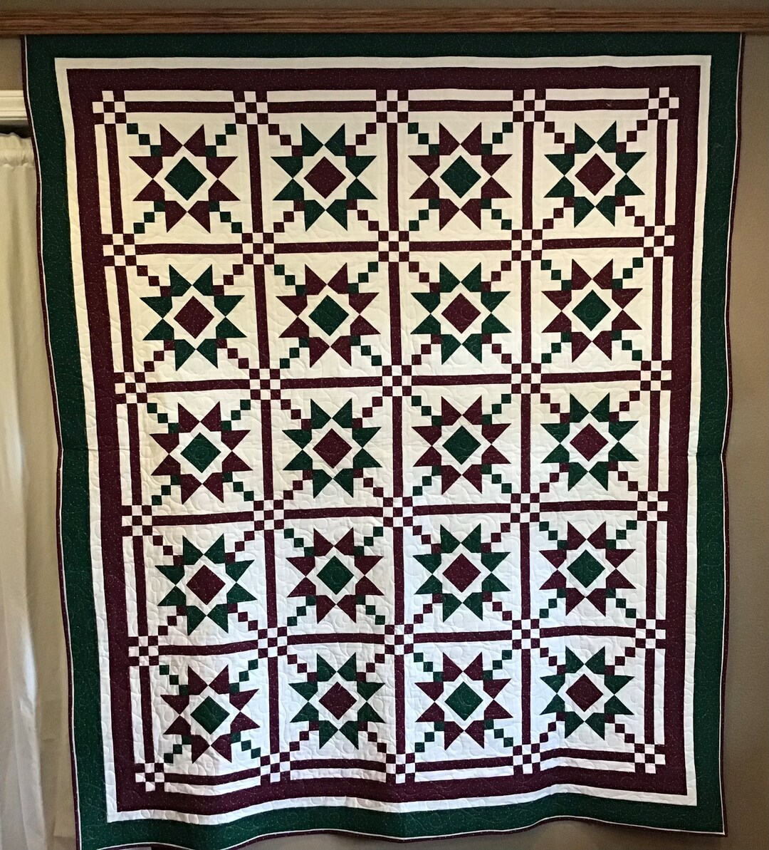 Christmas Star Quilt, Lap Quilt, Ready to Ship, Free Shipping, Handmade ...