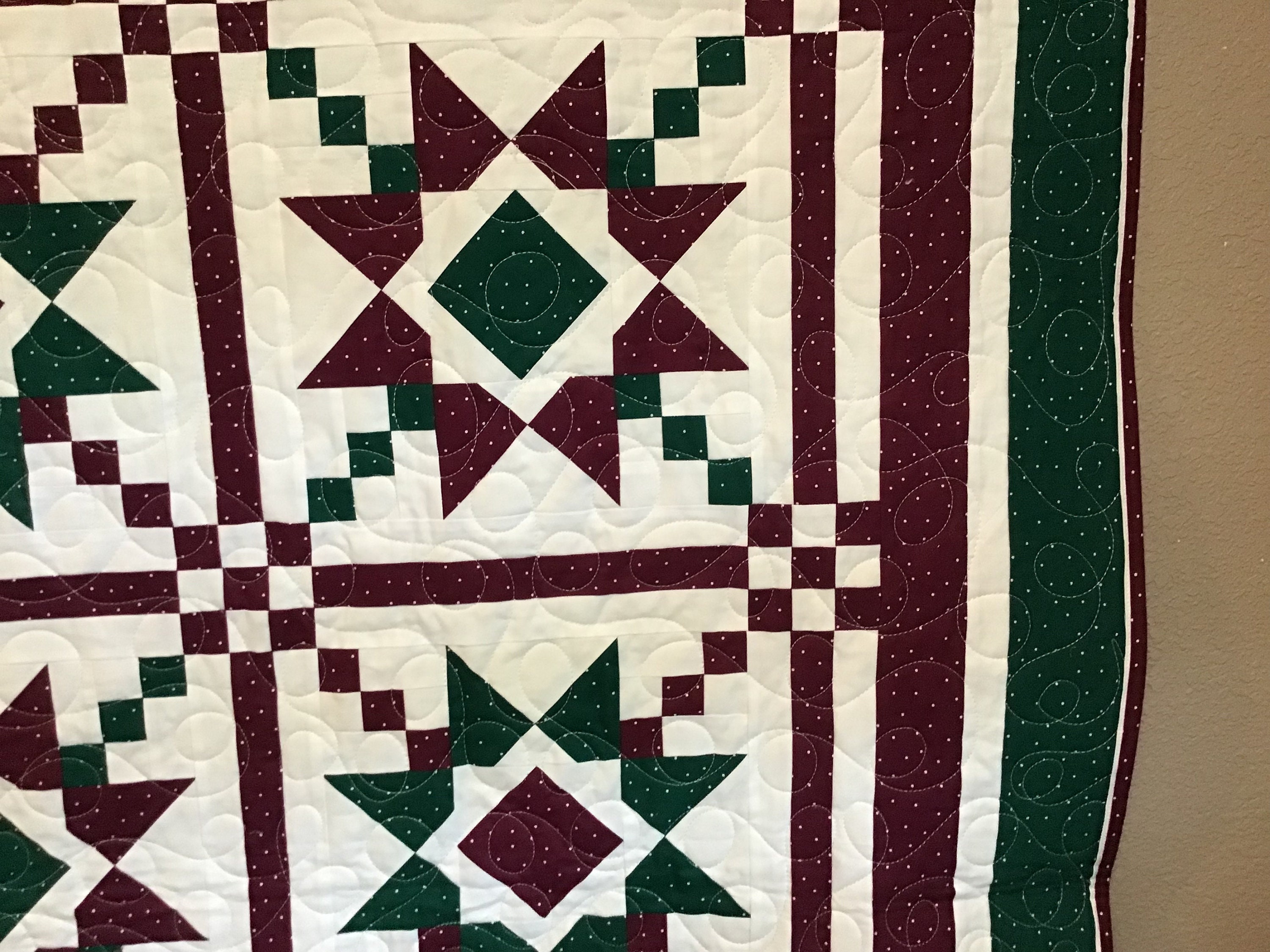 Christmas Star Quilt, Lap Quilt, Ready to Ship, Free Shipping, Handmade ...