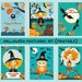 Set of 6 Halloween Printable Postcards Instant Download Cute Halloween ...