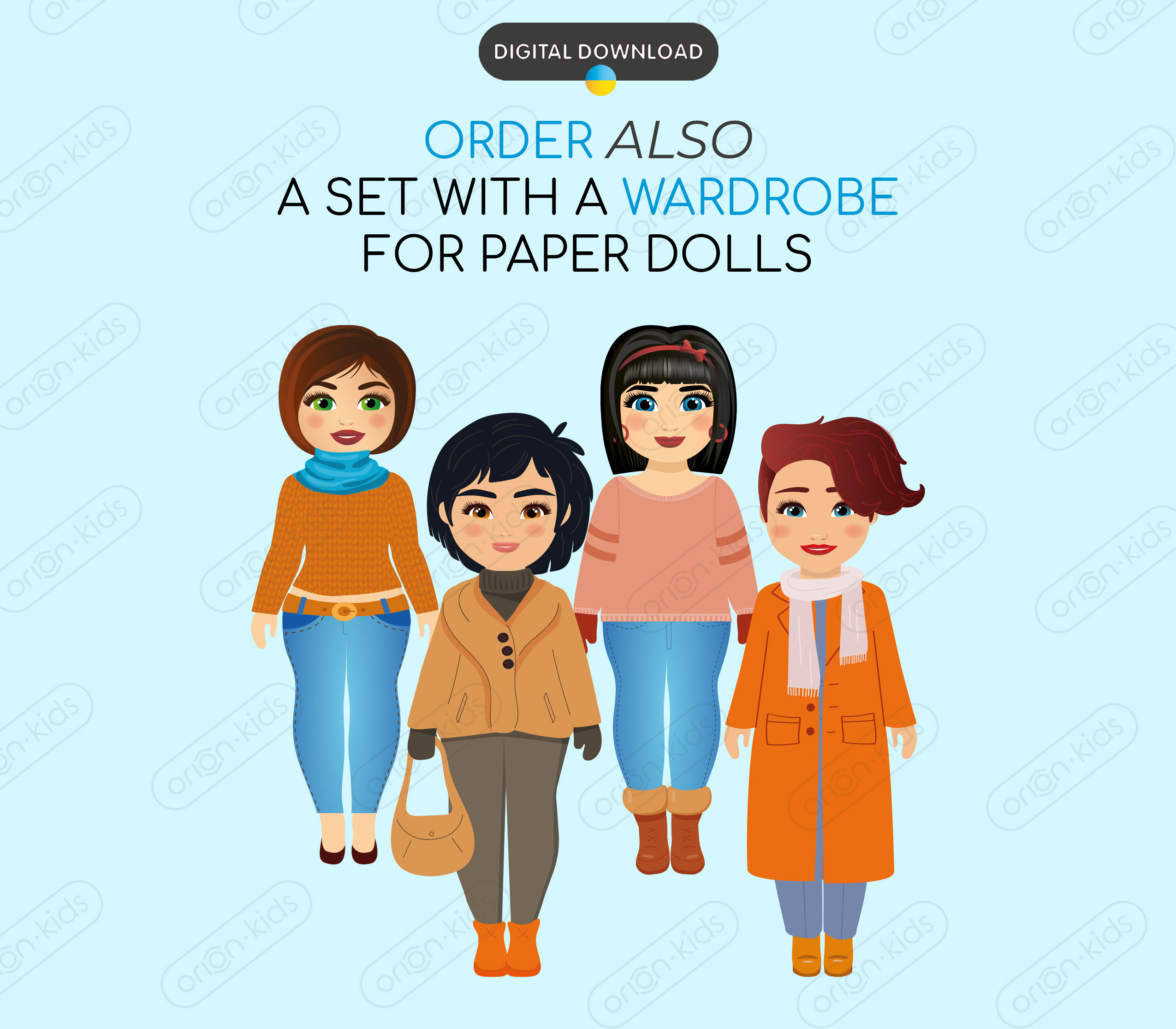 6 Body Positive Printable Paper Dolls, Activity for Girls, Modern Paper ...