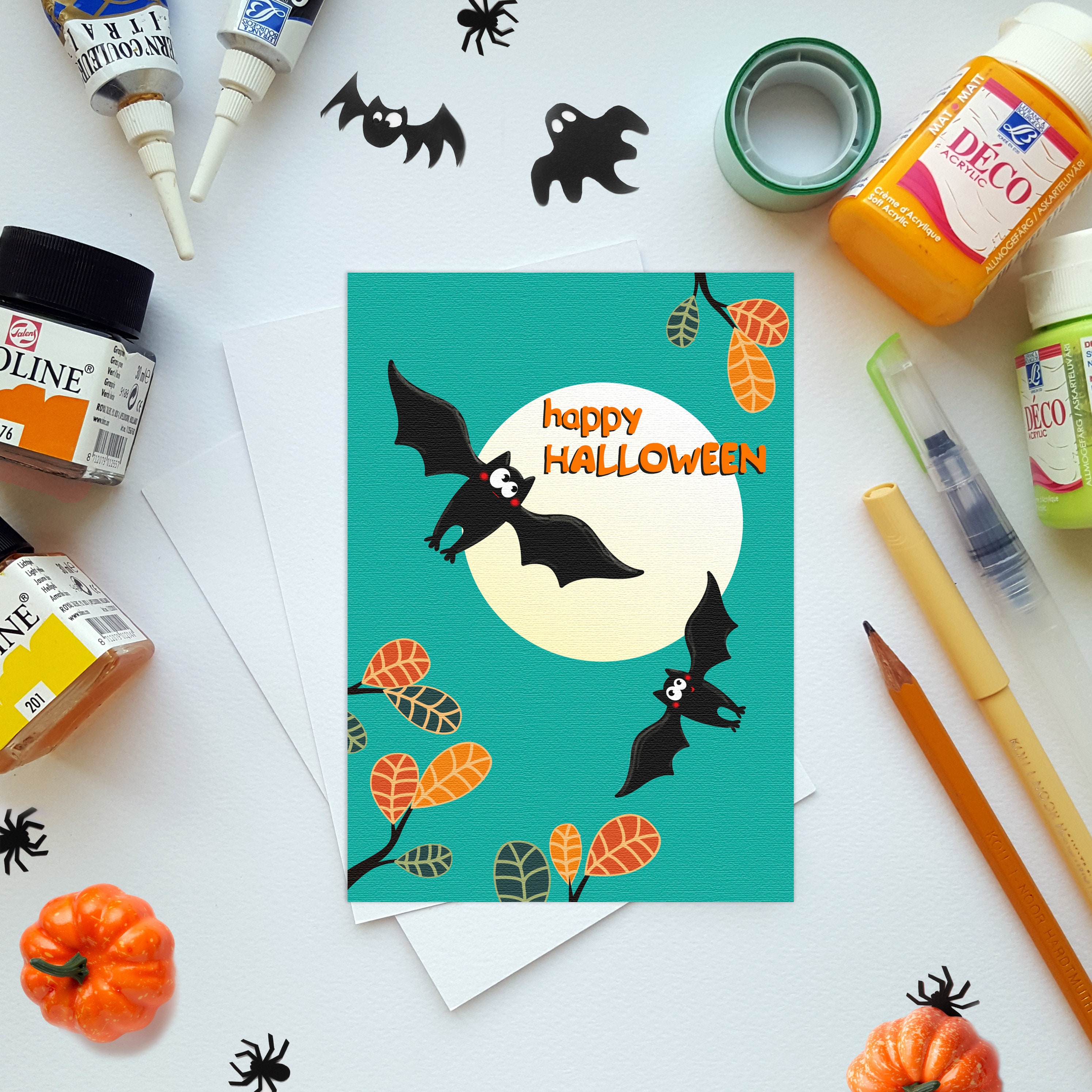 Set of 6 Halloween Printable Postcards Instant Download Cute Halloween ...