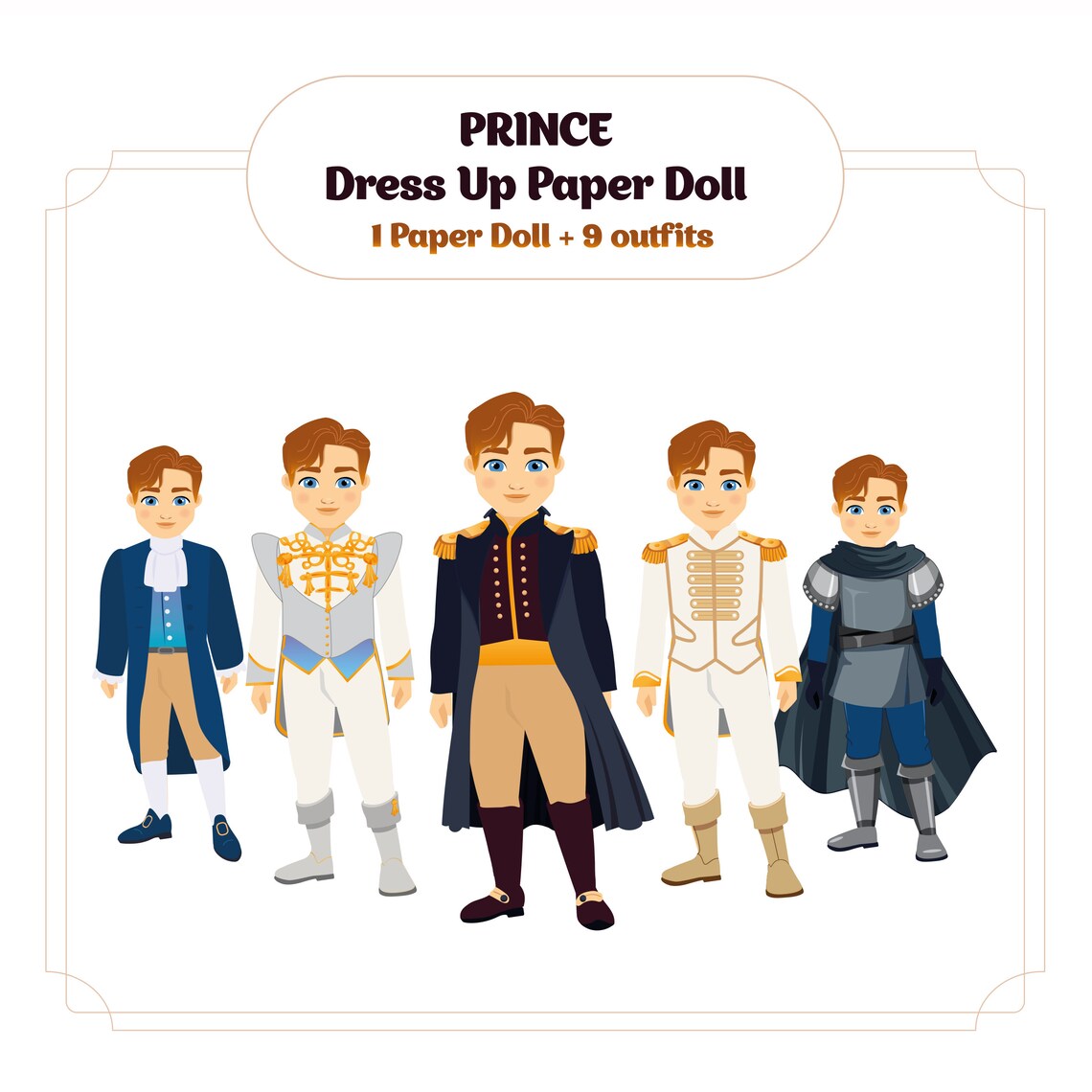 PRINCE Dress up Paper Doll Printable Male Paper Doll Dress up - Etsy Canada