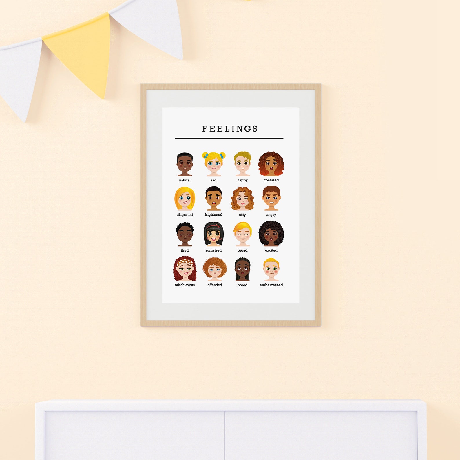 FEELINGS POSTER Printable, Instant Download, Cute Emotions, Kids ...
