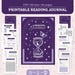 PRINTABLE Purple Fantasy Book Reading Journal - Etsy