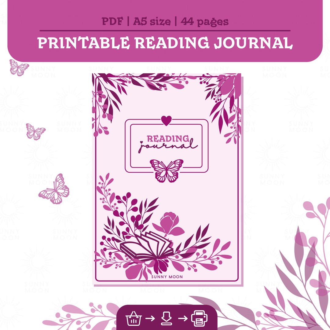PRINTABLE Pink Book Reading Journal, Book Review Journal, Reading ...