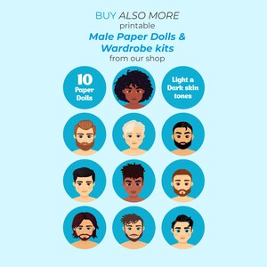 29 Printable Male Paper Dolls Dress up Kit - Etsy