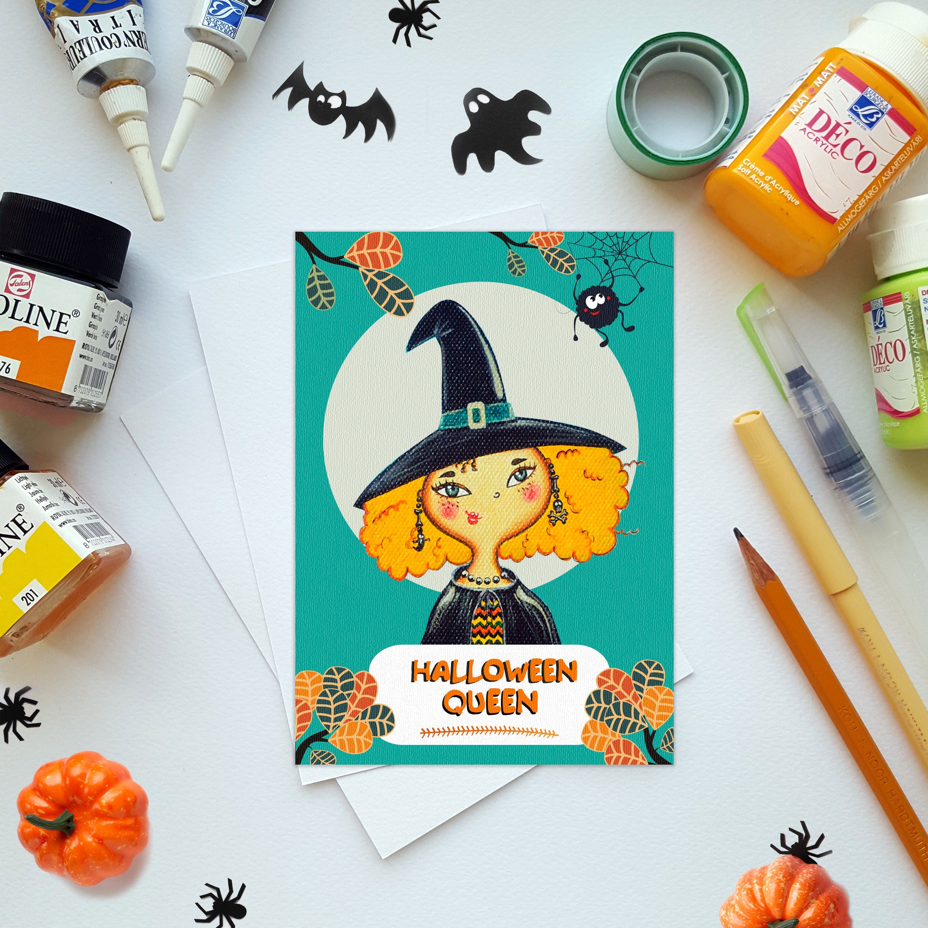 Set of 6 Halloween Printable Postcards Instant Download Cute Halloween ...