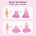 7 BODY POSITIVE Pink Princess Dresses With 1 Doll Set, Printable Paper ...