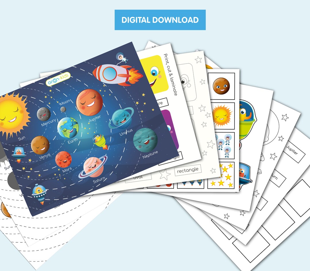 Printable Solar System Activity Pages, Matching Game, Space Learning ...