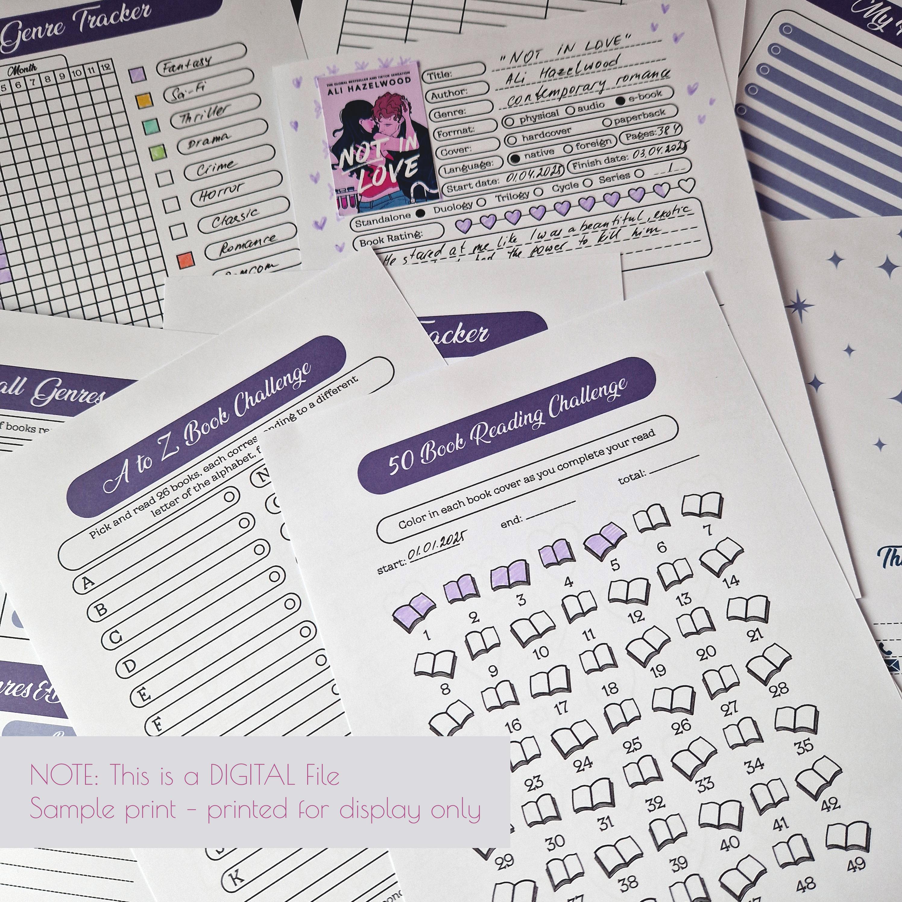 PRINTABLE Purple Fantasy Book Reading Journal - Etsy