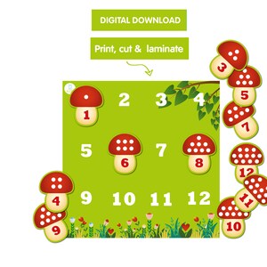 Printable Count and Match Mushrooms Set - Etsy