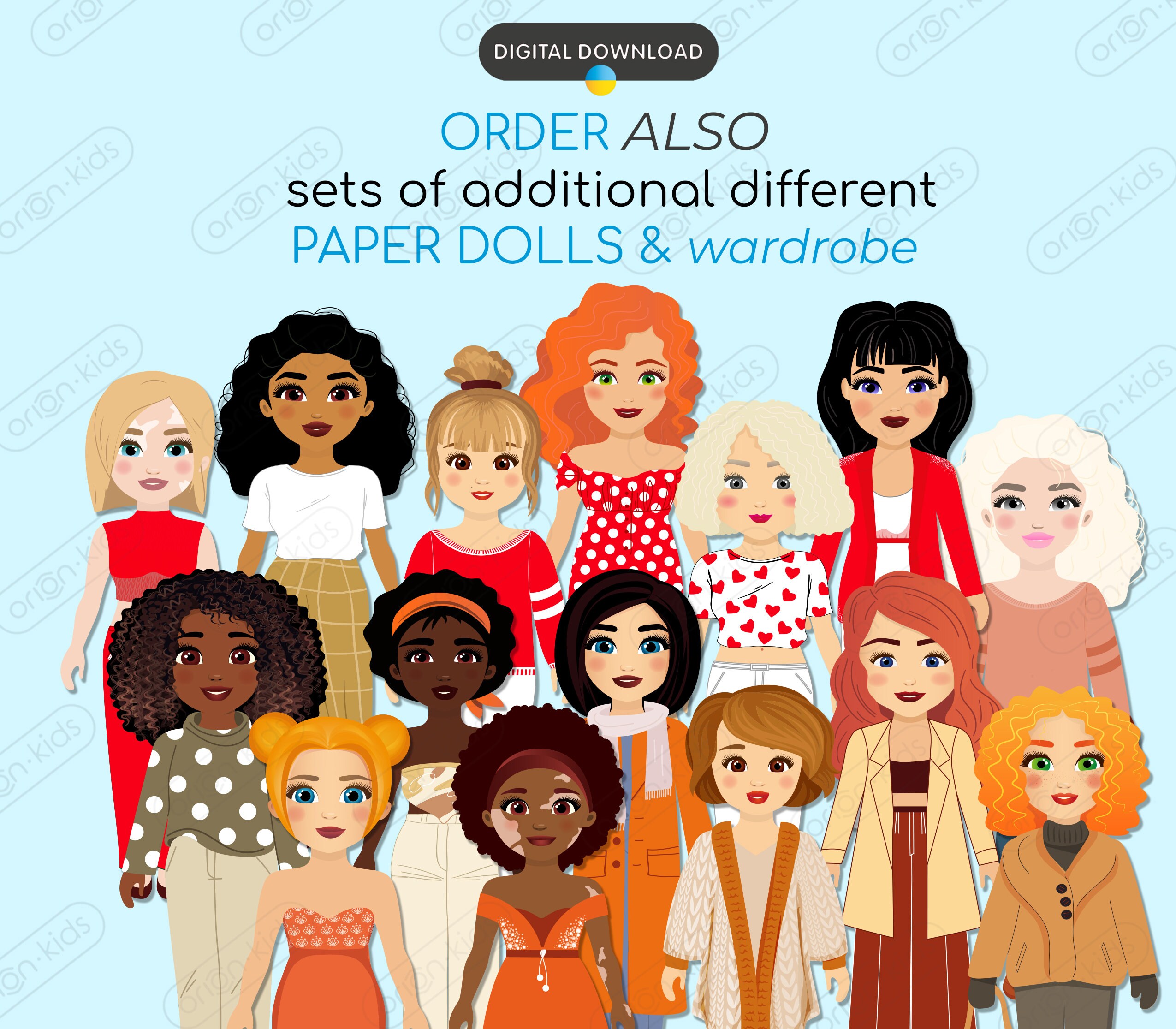 Printable Male Paper Doll Dress up Starter Set, Digital Download Paper ...