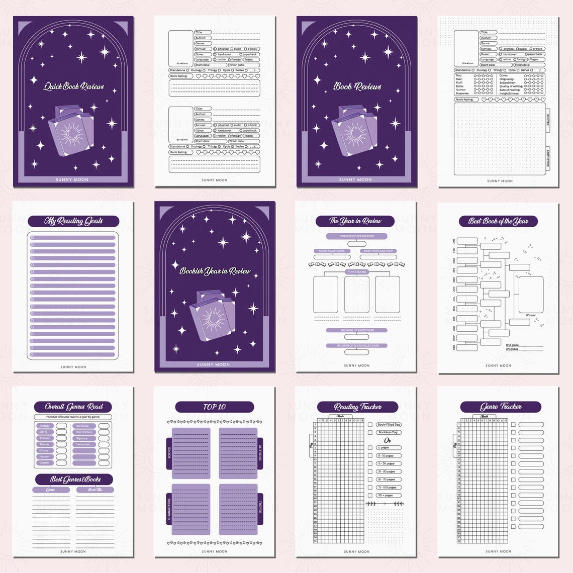 PRINTABLE Purple Fantasy Book Reading Journal - Etsy