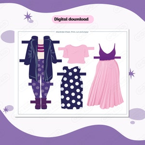 Purple Printable Body Positive Paper Doll Starter Kit With Set of ...