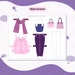Purple & Pink Printable SLIM Paper Doll Starter Kit With Set - Etsy