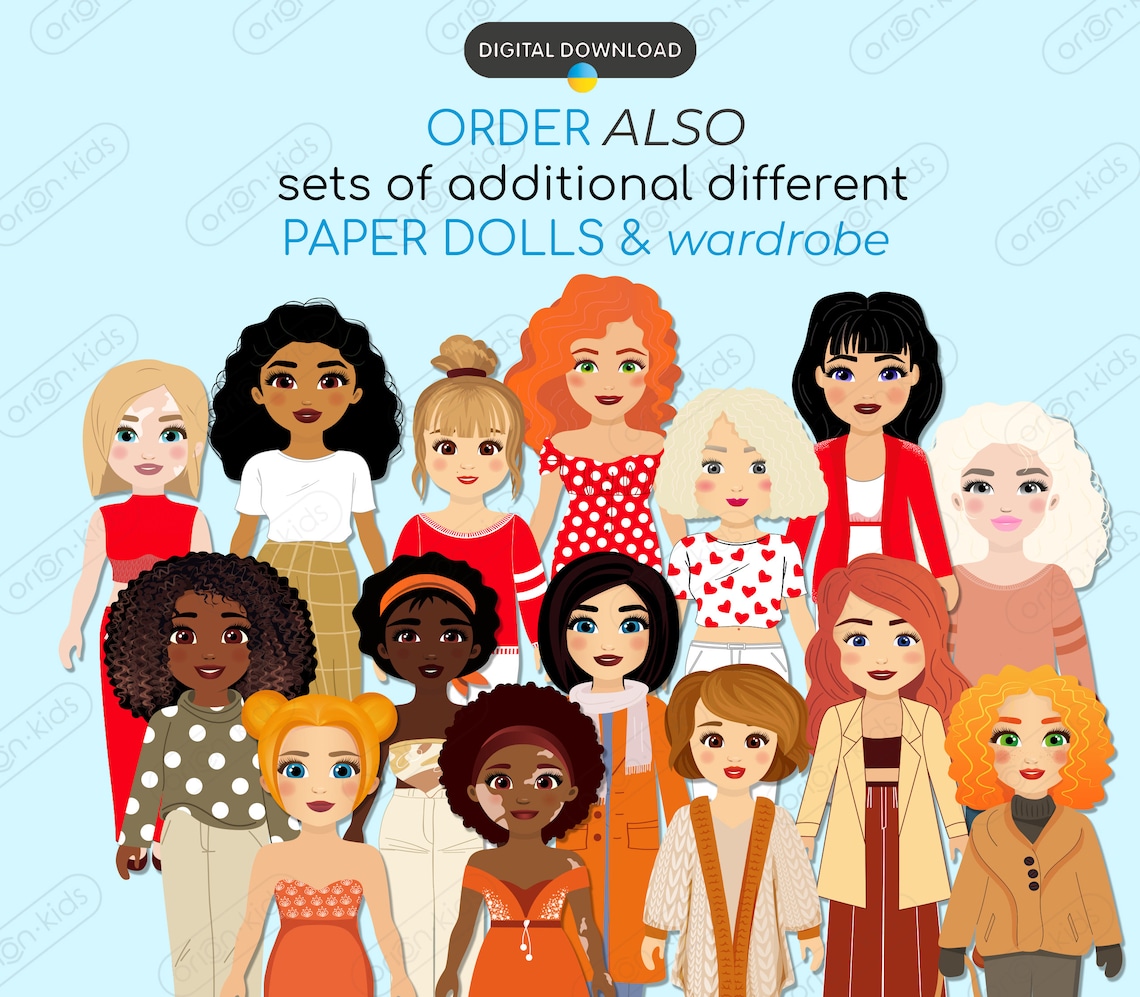 HALLOWEEN Style Printable Dress up Kit Paper Doll Body - Etsy