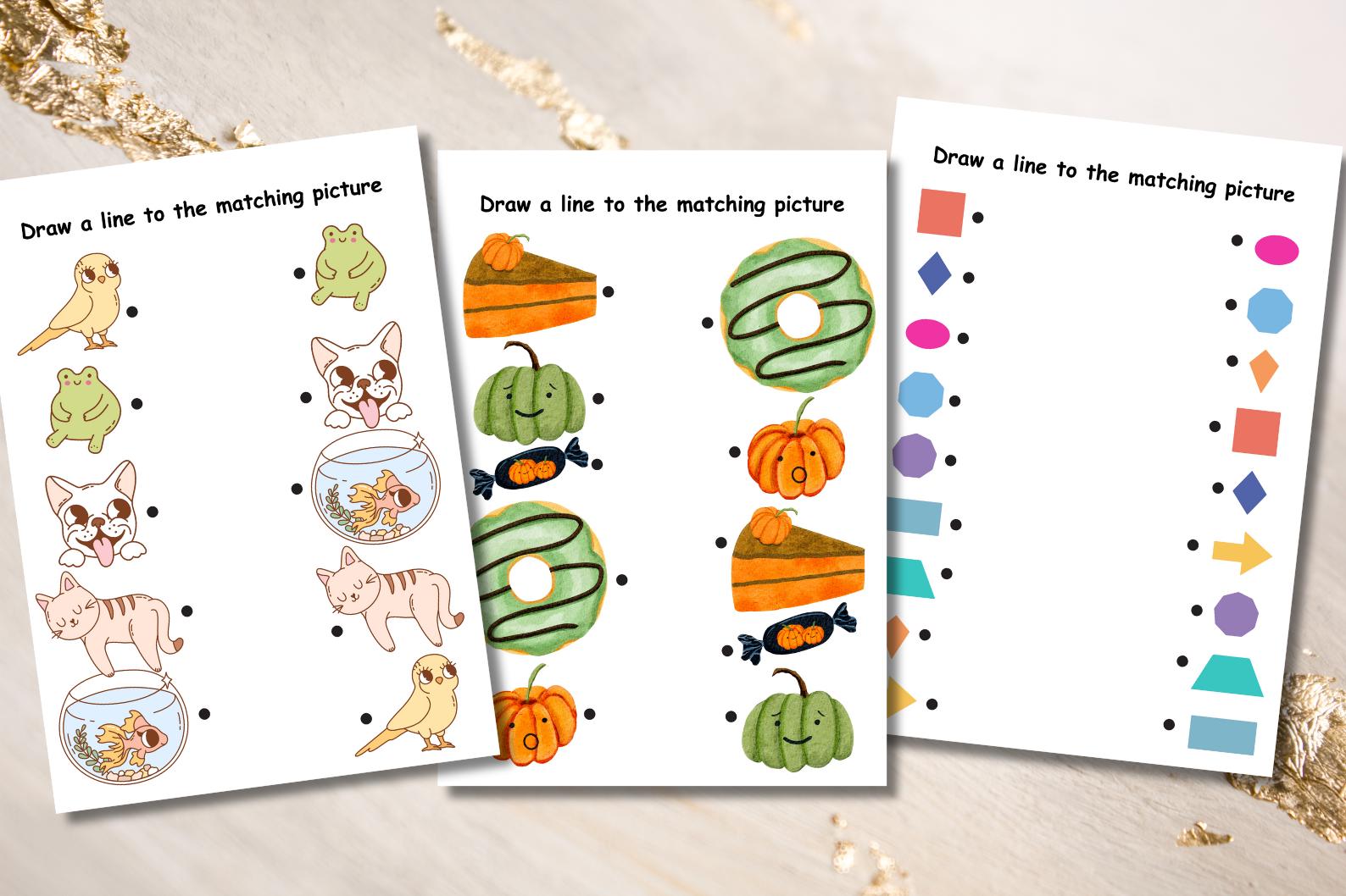 Printable Matching Worksheets, Match the Picture, Kindergarten ...