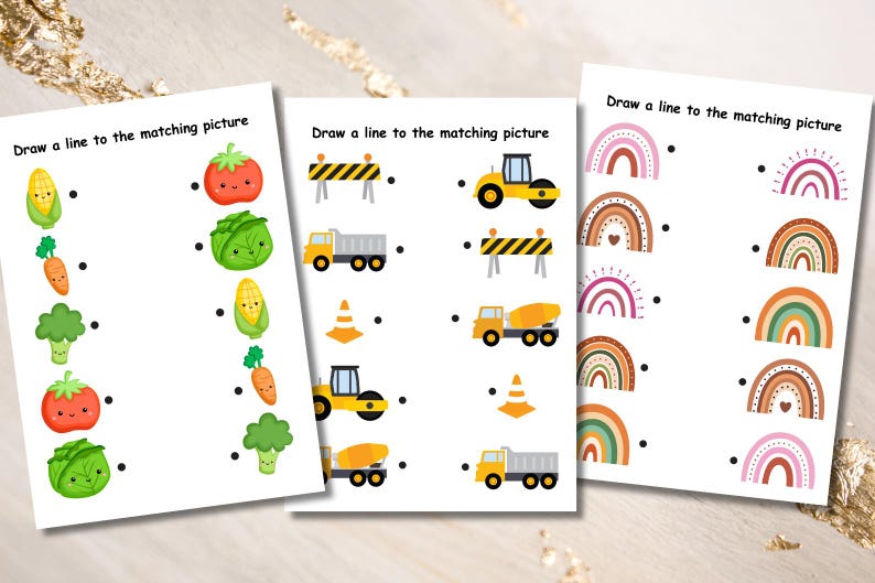 Printable Matching Worksheets, Match the Picture, Kindergarten ...