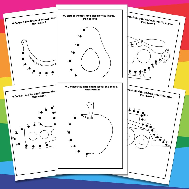 39 Printable Dot to Dot Activity Pages, Montessori Toddler Activity ...