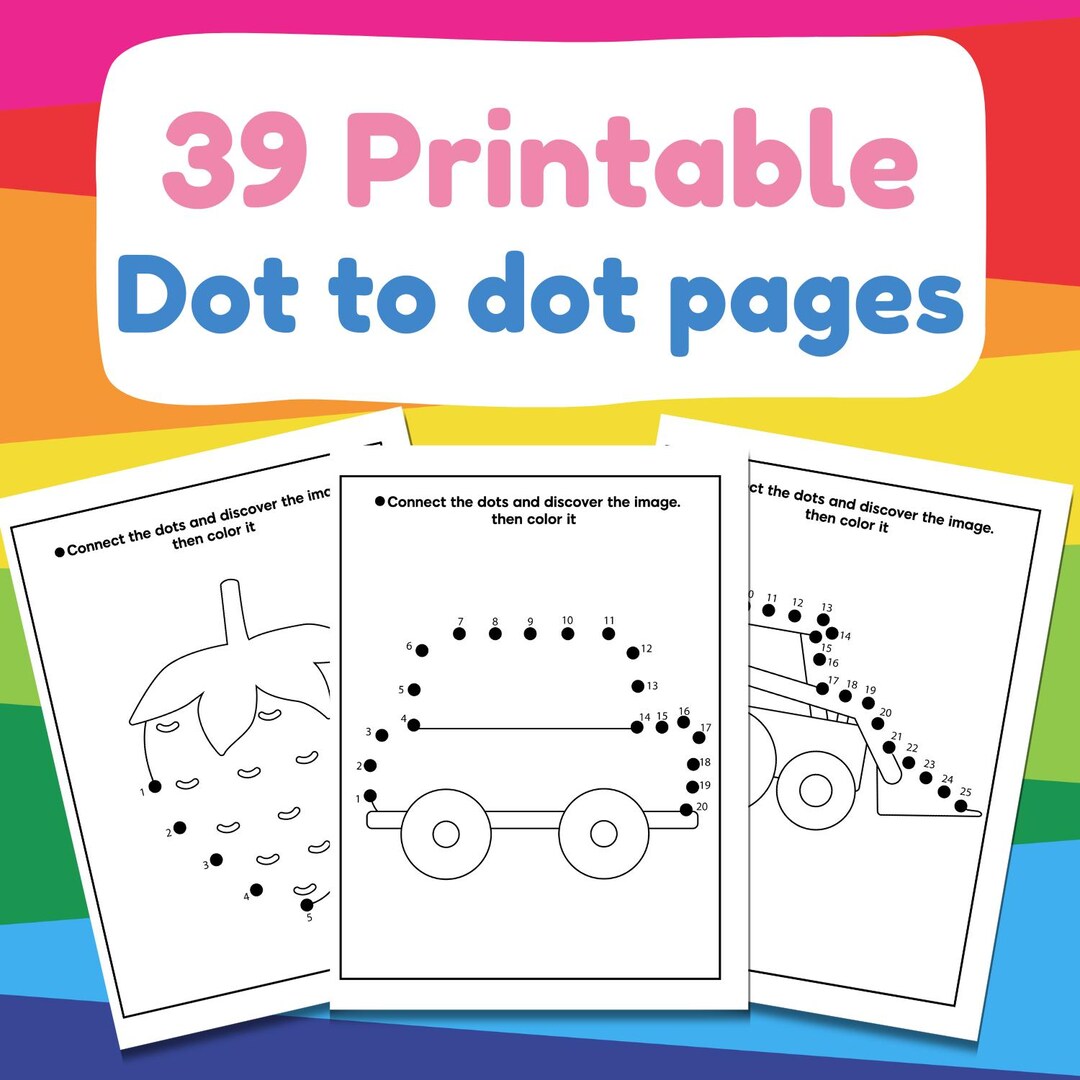 39 Printable Dot to Dot Activity Pages, Montessori Toddler Activity ...