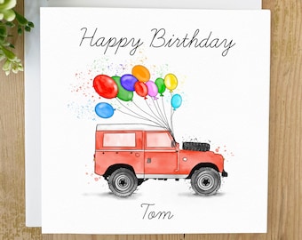 Personalized Birthday Card Land Rover Personalised Number - Etsy UK