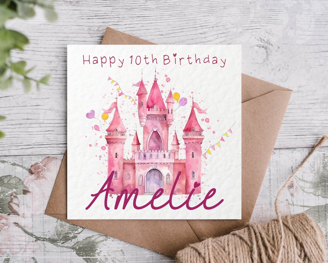 Princess Birthday Card / Princess Birthday / Personalised Princess Card ...