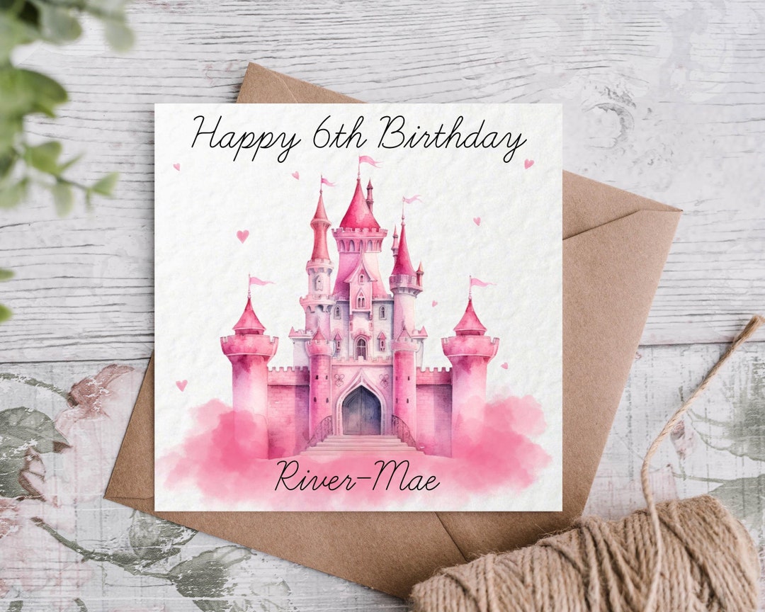 Princess Castle Card / Princess Card / Princess Birthday / Princess ...