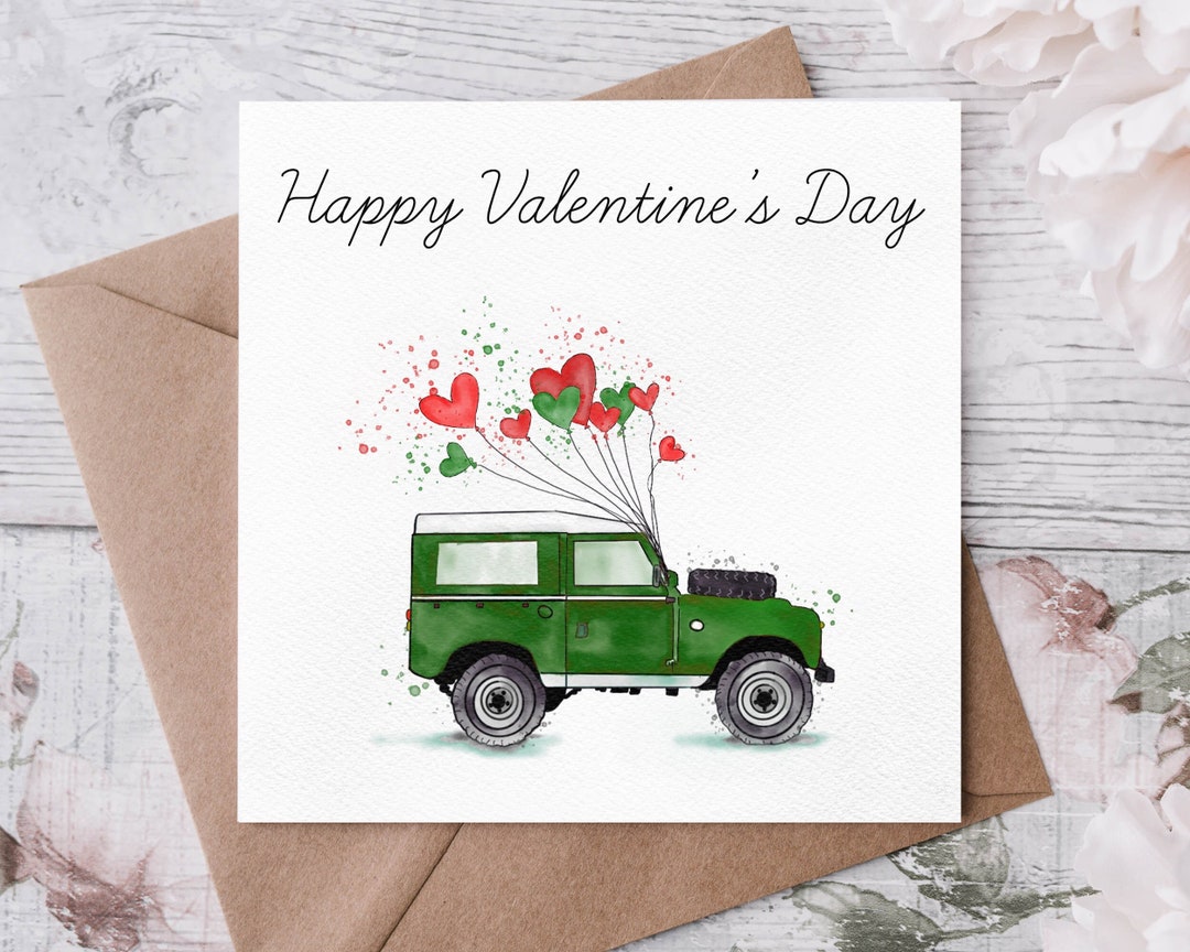 Land Rover Valentine's Card / Valentine's Card / Land Rover Card ...