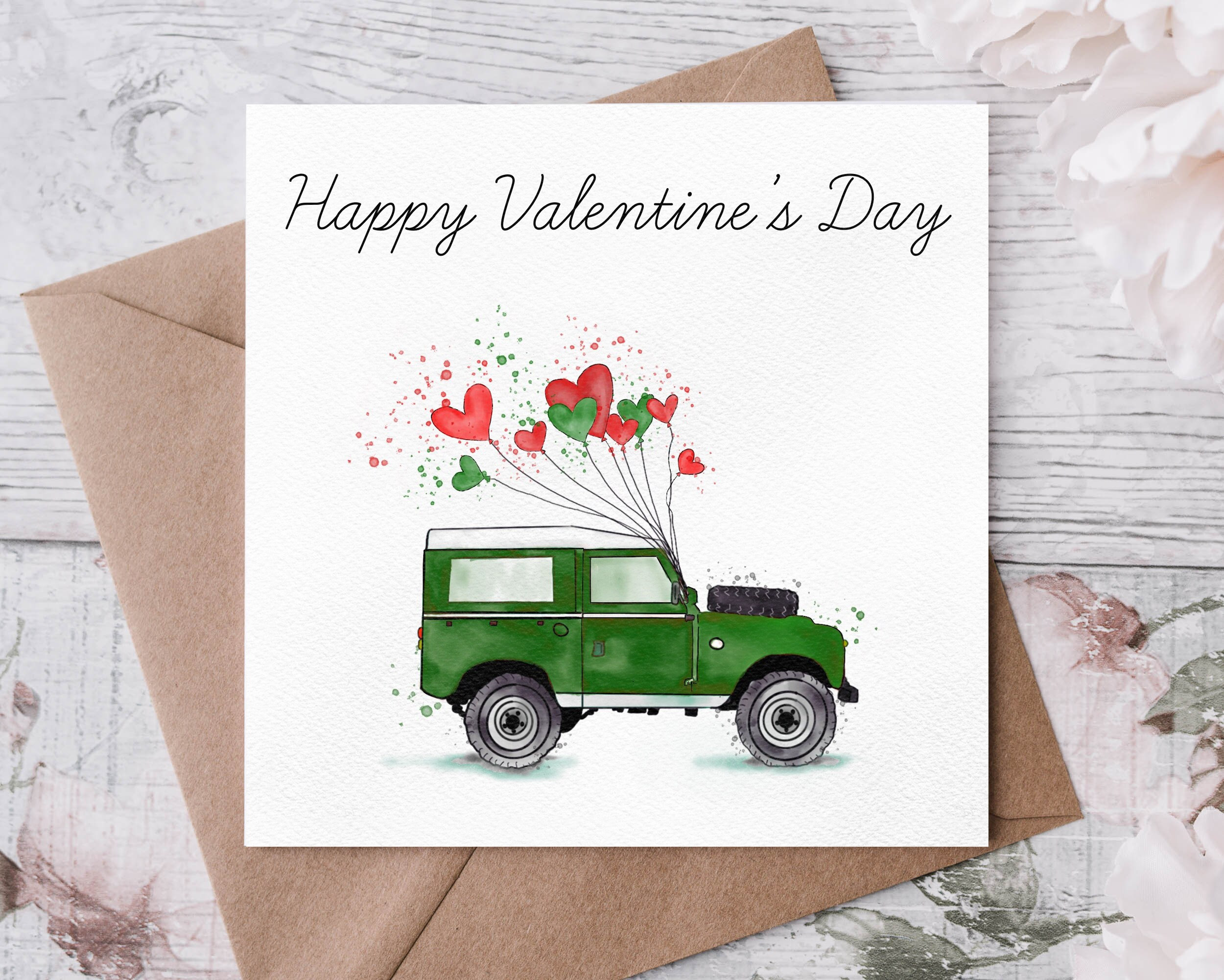 Land Rover Valentine's Card / Valentine's Card / Land Rover Card ...