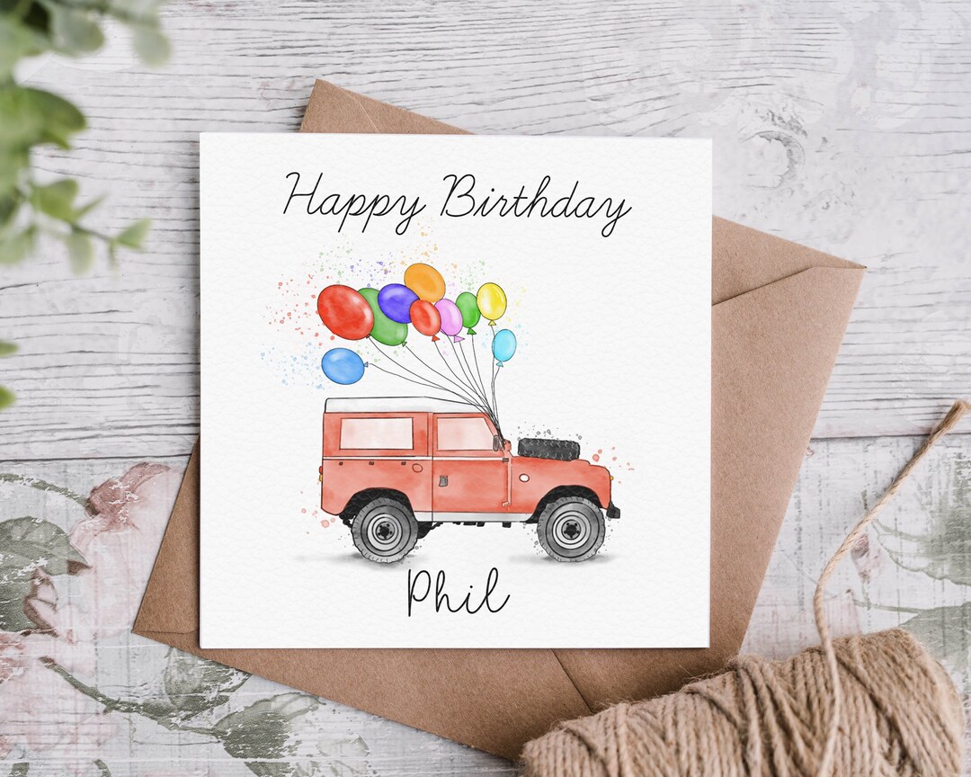 Red Land Rover Defender Card / Land Rover Defender / Land Rover Card ...