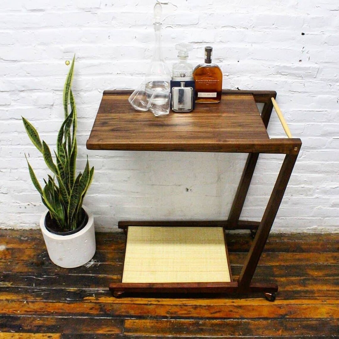 Nakashima Inspired Beverage Cart - Etsy