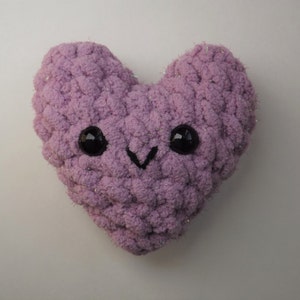 Purple Heart Amigurumi Stuffie, Valentine Sparle Heart Plush, Stuffed ...