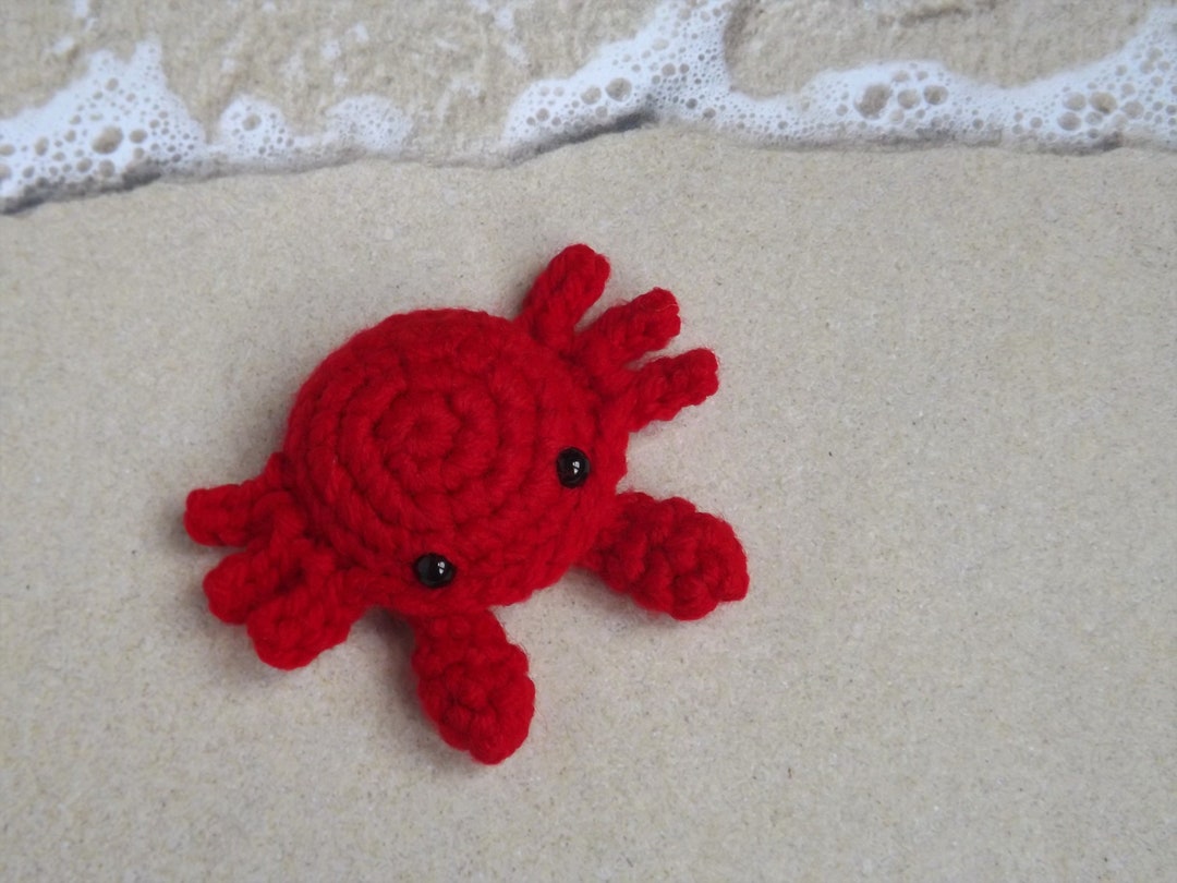 Tiny Red Crab Amigurumi Stuffie, Cute Crab Plush, Stuffed Animal Mini ...