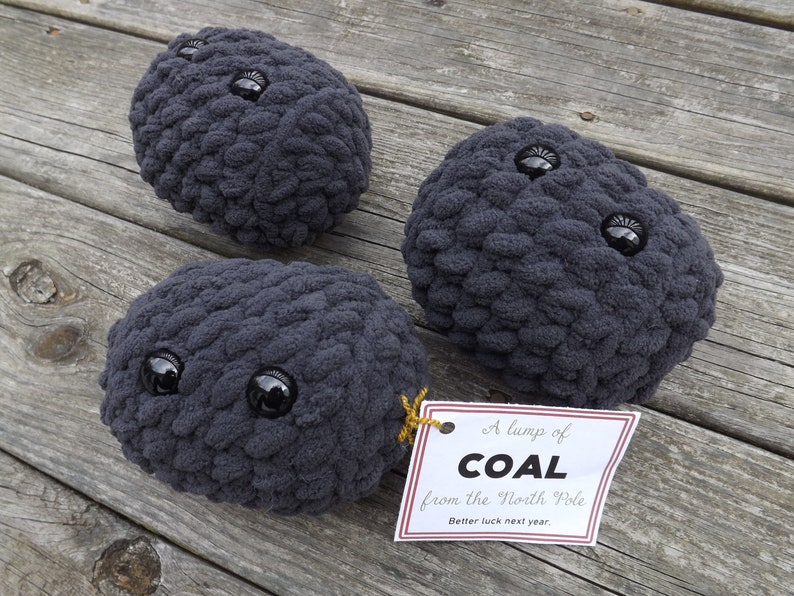 Lump of Coal Cuddler Plush Coal for Christmas Stuffed Coal | Etsy