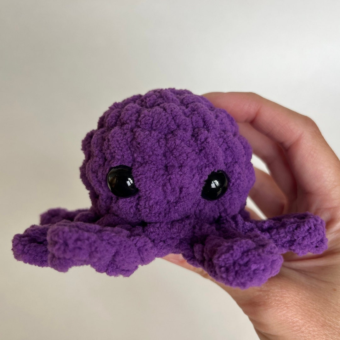 Small Purple Octopus Amigurumi Stuffie, Cute Octopus Plush, Stuffed ...