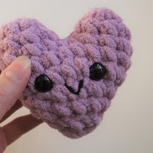Purple Heart Amigurumi Stuffie, Valentine Sparle Heart Plush, Stuffed ...